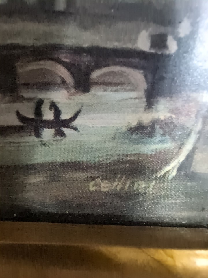 Vintage Framed Print – Castle Landscape Signed “Cellini” in Ornate Gold ...