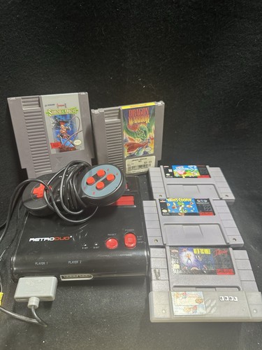 Retro-Bit Retro Duo Console BUNDLE 5 Games Black/Red SNES & NES, 1 ...
