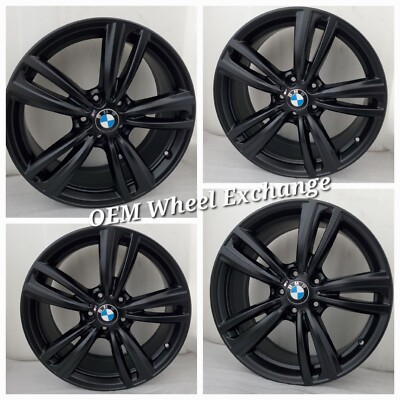 Original 19" BMW 335 435 OEM Black M Wheels Rims 328 430 330 428 F30 ...