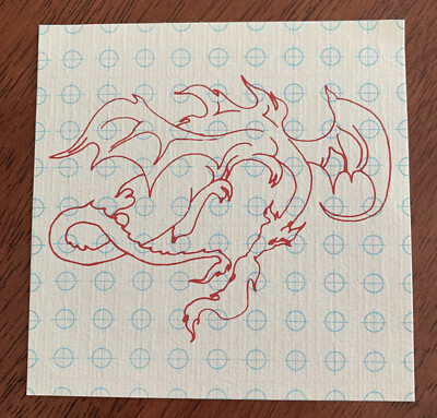 Red Dragon Vintage Blotter Art Psychedelic Art LSD Acid Art Sheet Mark ...