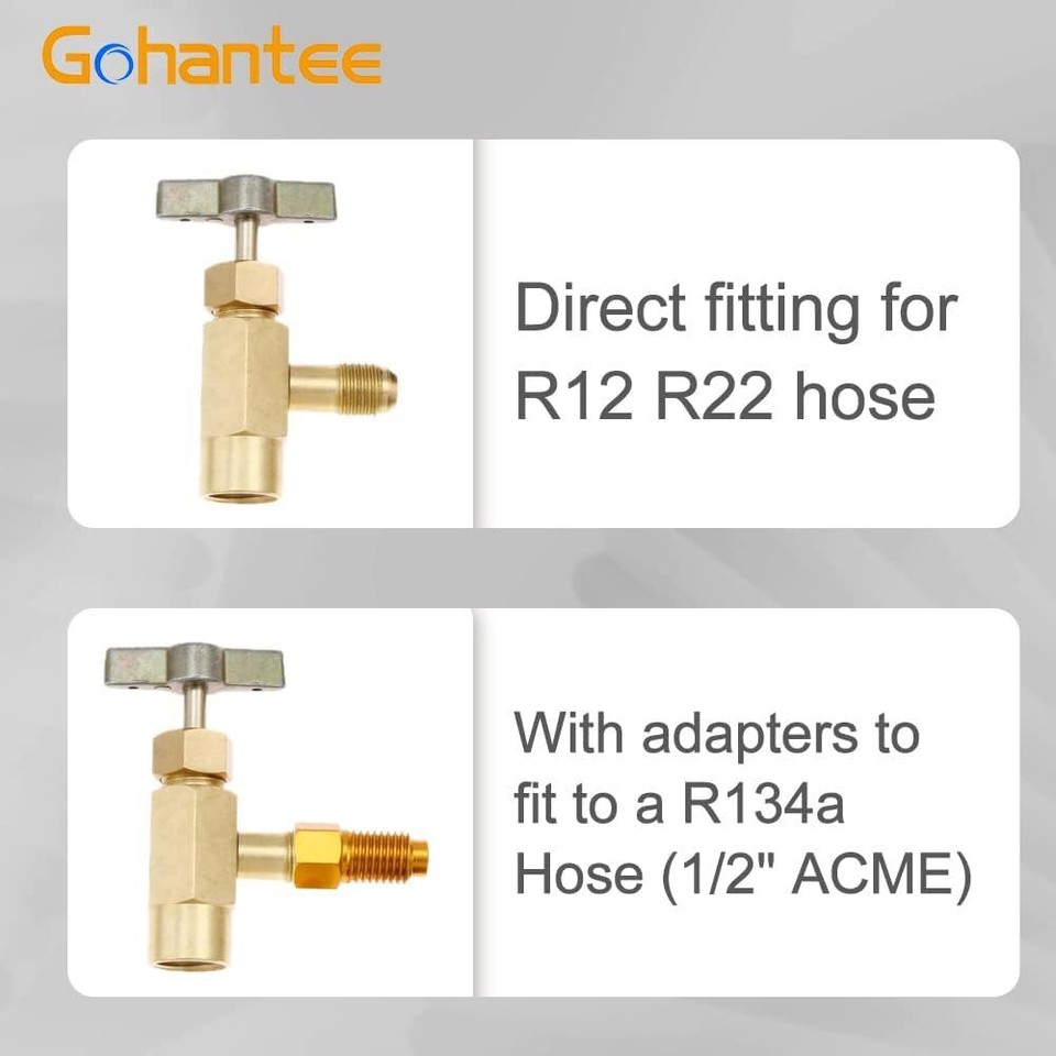 1/4'' SAE Male R134A / R1234yf Self-sealing Can Tap with R134A Tank ...