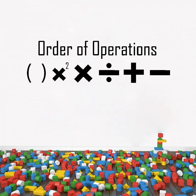 Math Symbols Wall Stickers Kids Room Vinyl Wall Decal Order of ...