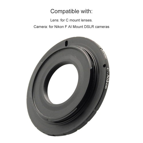 C-AI Lens Adapter Ring for C-mount Lens to Nikon F AI Mount Camera D4S ...