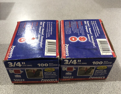 LOT OF 2 BOXES POWERS FASTENERS POWDER DRIVE PIN 50022 DIA 0.300 3/4 ...