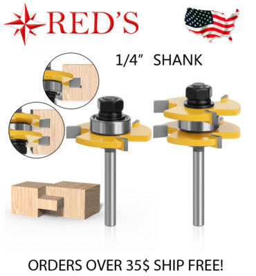 REDS Y76210-4 - 3/4" Stock Tongue and Groove Router Bit Set - 1/4 ...