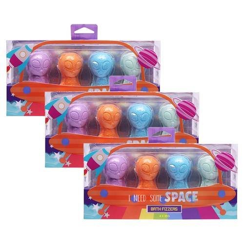 12pc I Need Some Space Alien Fizzers Kids/Childrens Coloured Bath Bombs ...