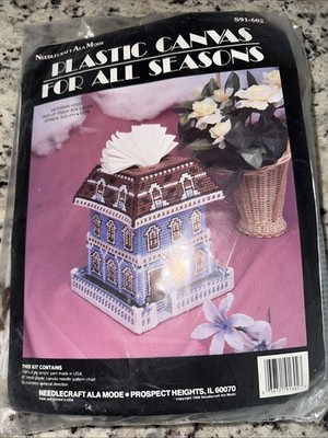 New Plastic Canvas Kit Pop-up Tissue Box Holder #S91-602 Victorian ...