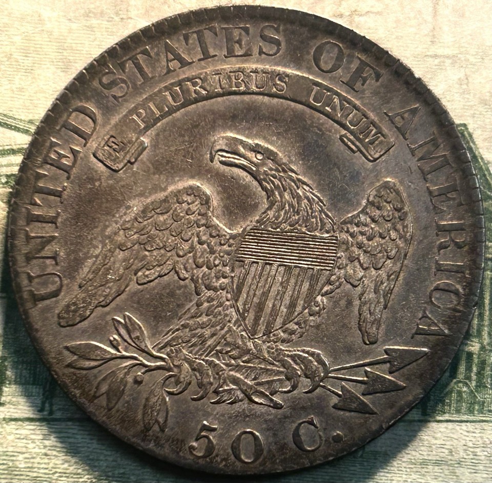 1819 O-111 (R2) 50c Capped Bust Silver Half Dollar Choice XF+ ...