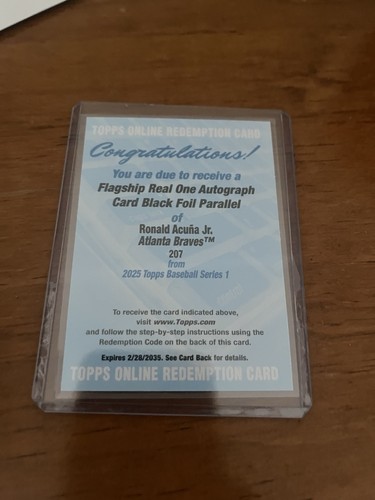 2025 Topps Ronald Acuna Flagship Real One Auto Black Foil /10 ...