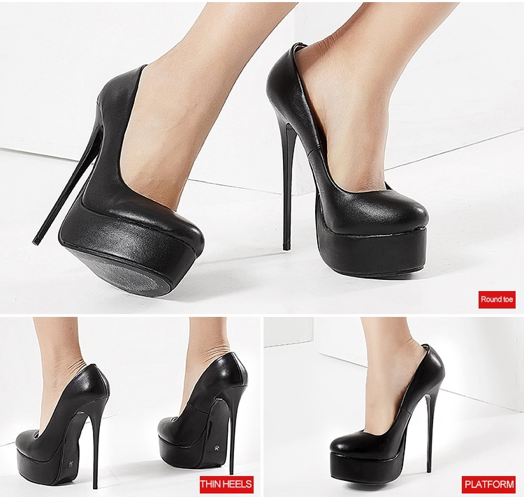 Sexy killer 6" high heel stiletto black moc croc platform pumps UK3-12 ...