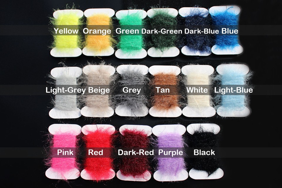 17 colors Ice Dubbing Sparkle Yarn Nymph Bugs Scud flies Body Fly Tying ...