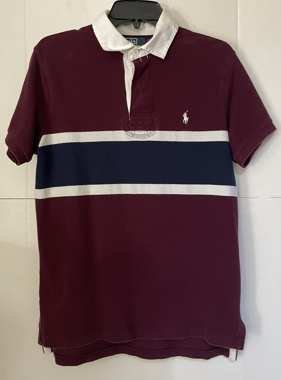 POLO RALPH LAUREN mens rugby maroon Custom Fit polo … - Gem