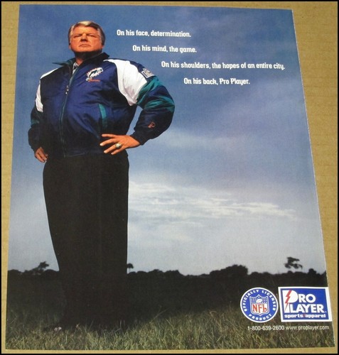 1997 Jimmy Johnson Pro Player Print Ad Advertisement Miami Dolphins ...
