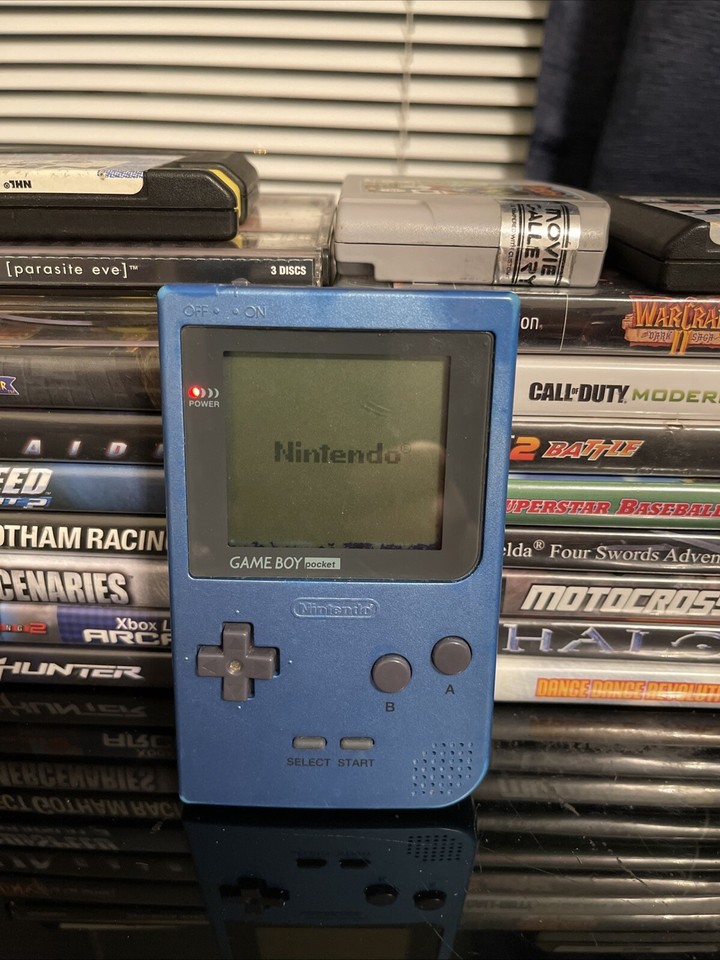 Nintendo MGB-001 Limited Edition Game Boy Pocket Ice Blue Tested Works ...