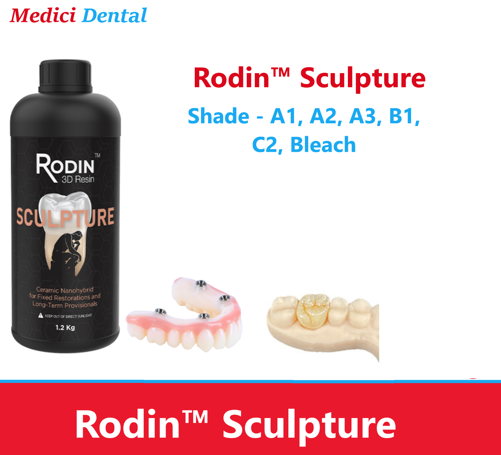 Dental 3D Resin Rodin Sculpture Ceramic, Nanohybrid, Bleach, A1, A2, A3 ...