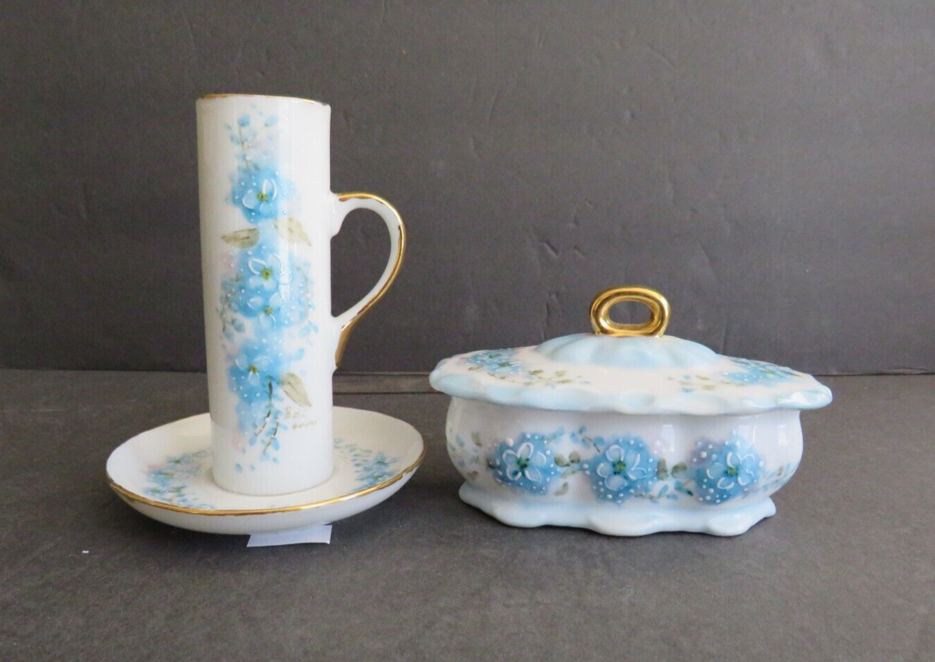 Schmid Porcelain ~ Hand Painted Espresso Cup and Saucer and Matching ...