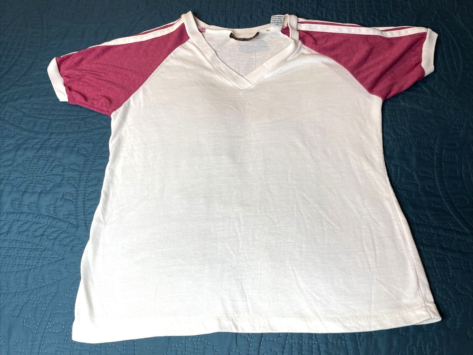 Vintage 1970s 1980’s Triple Play Women’s Ringer T, Wh… - Gem