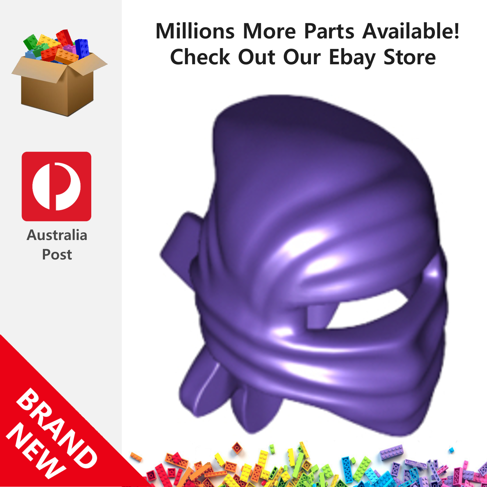 Genuine LEGO™ Dark Purple Minifigure Headgear Ninja Wrap 30177 88430 ...