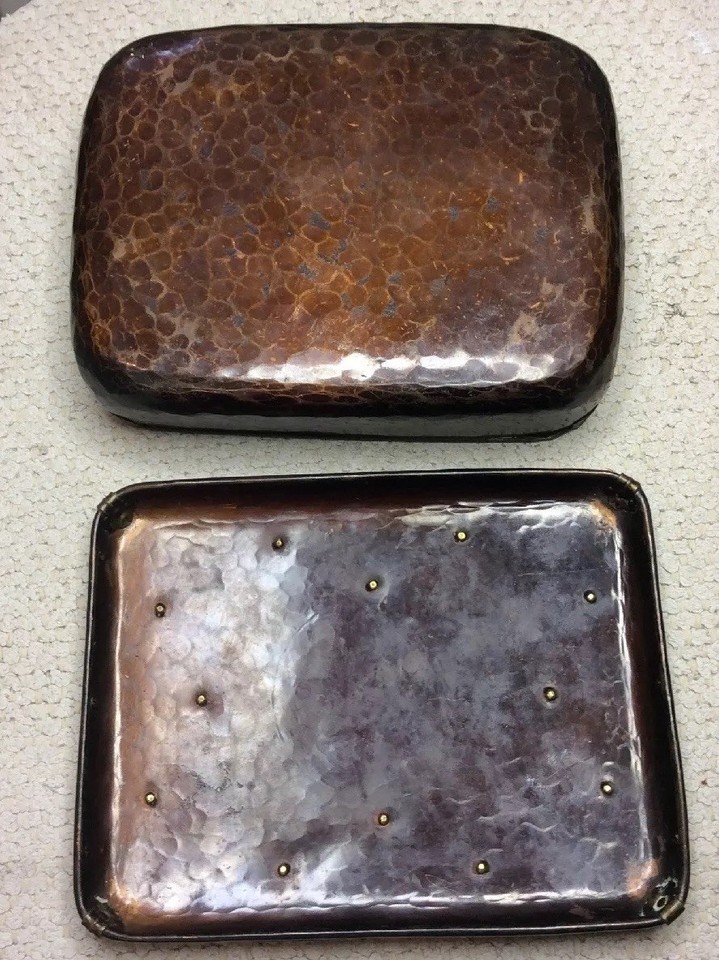 ANTIQUE JAPANESE HAMMERED COPPER BOX & TRAY WITH PHOENIX SIGNED | eBay