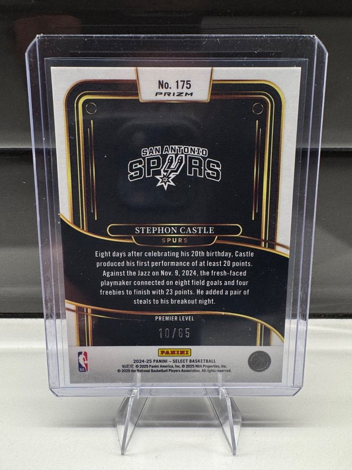 2024-25 Panini Select - Stephon Castle Orange Prizm 10/65 #175 SSP RC ...