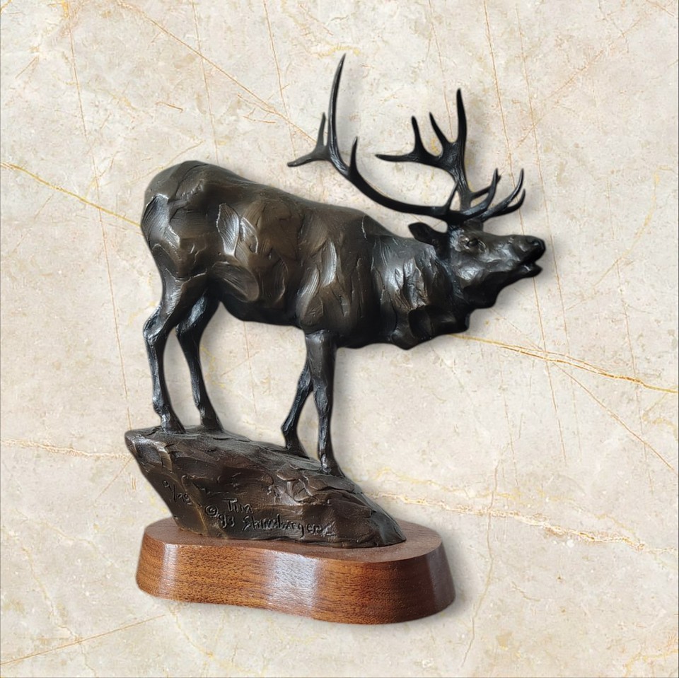 Tim Shinabarger Elk Bronze 9/75 Western Artist. "Windy Ridge" | eBay