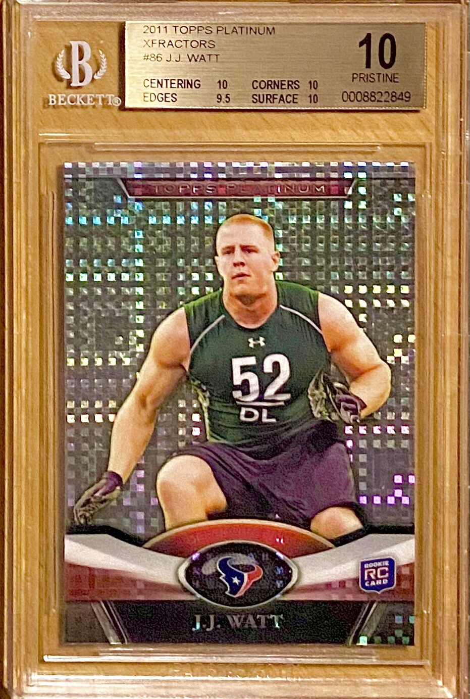 2011 POP 8 JJ WATT ROOKIE RC XFRACTOR TOPPS PLATINUM #86 BGS 10 ...