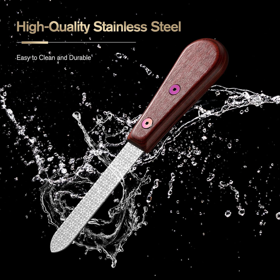 Metal Nail File with Wooden Handle - Stainless Steel Nail File for ...