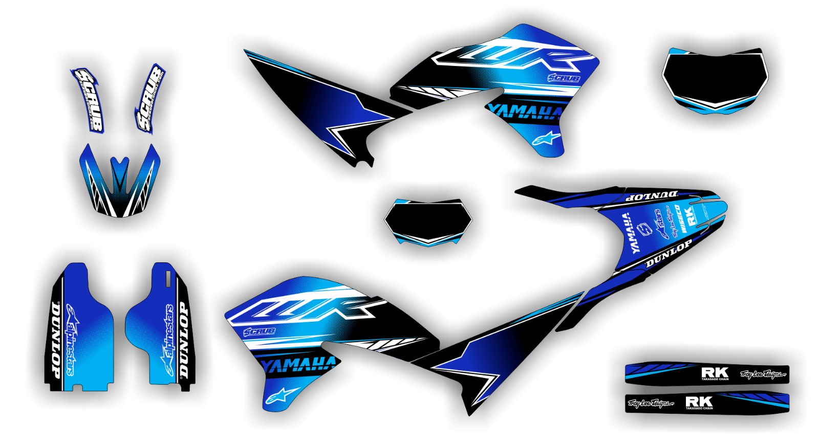 2007-2021 Yamaha WR250R Graphics Decals Stickers Kit Set set | Black ...