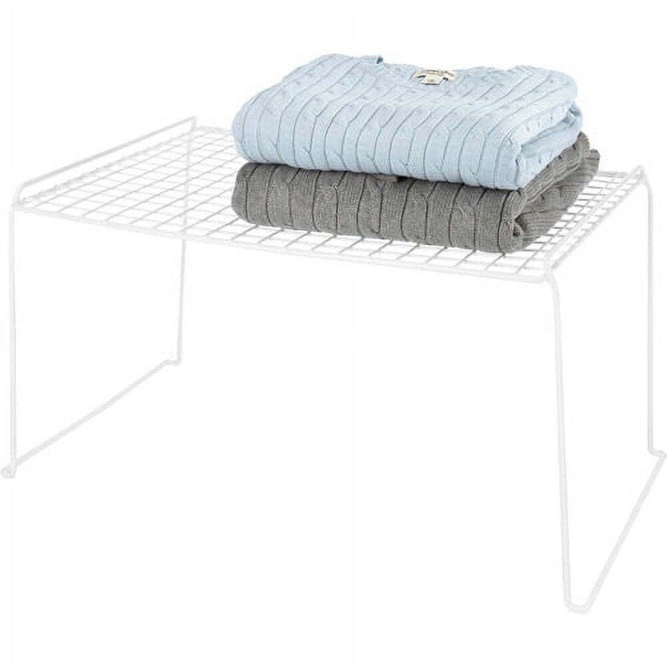 Wire Grid Stacking Utility Shelf - Large - White -Closet or Garage ...