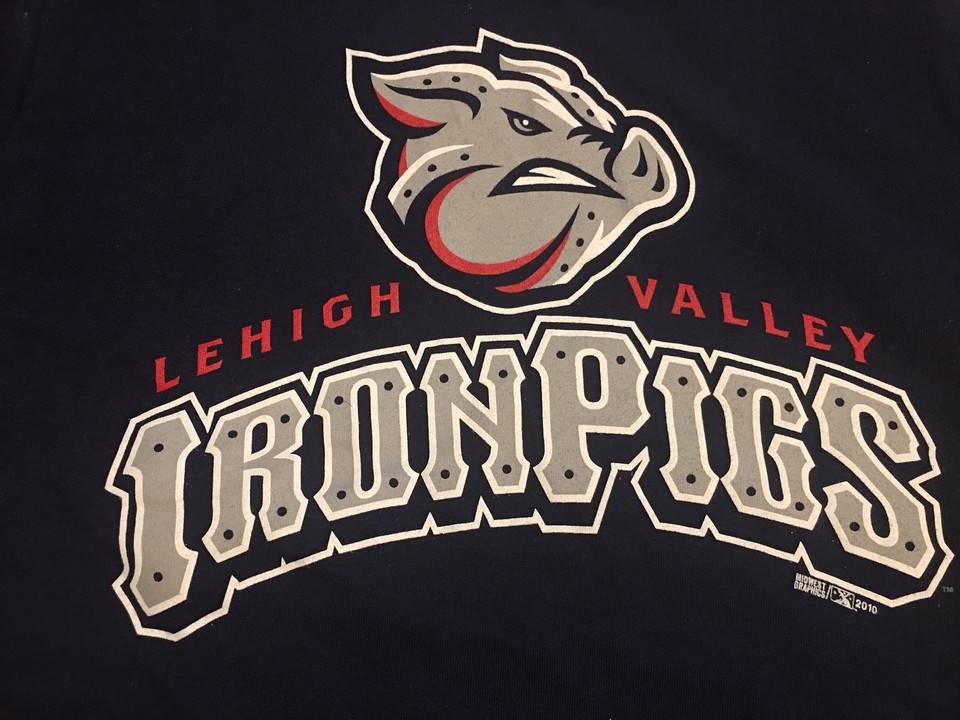 Lehigh Valley IronPigs, Phillies, Women' Navy Blue Round Neck T-Shirt ...