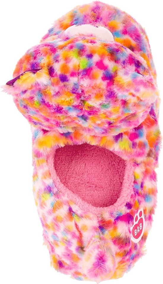 Build A Bear Workshop Slipper Little Kids Confetti Leopard/Kitty 10-11 ...