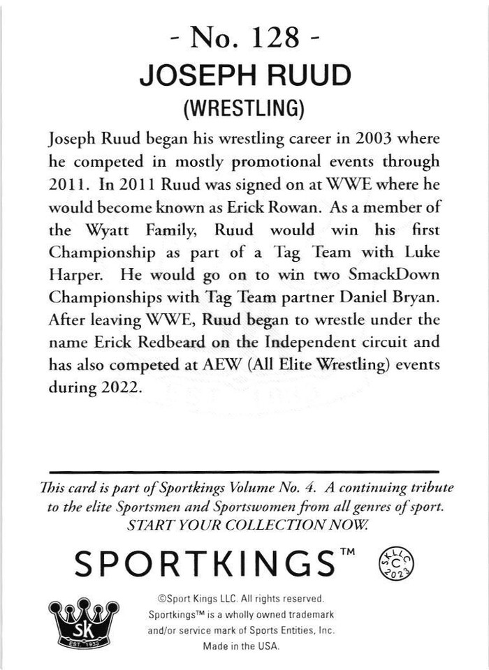 SPORTS KINGS VOLUME FOUR 4 JOSEPH RUUD BLUE CARD $0.99 VALUE BOX | eBay