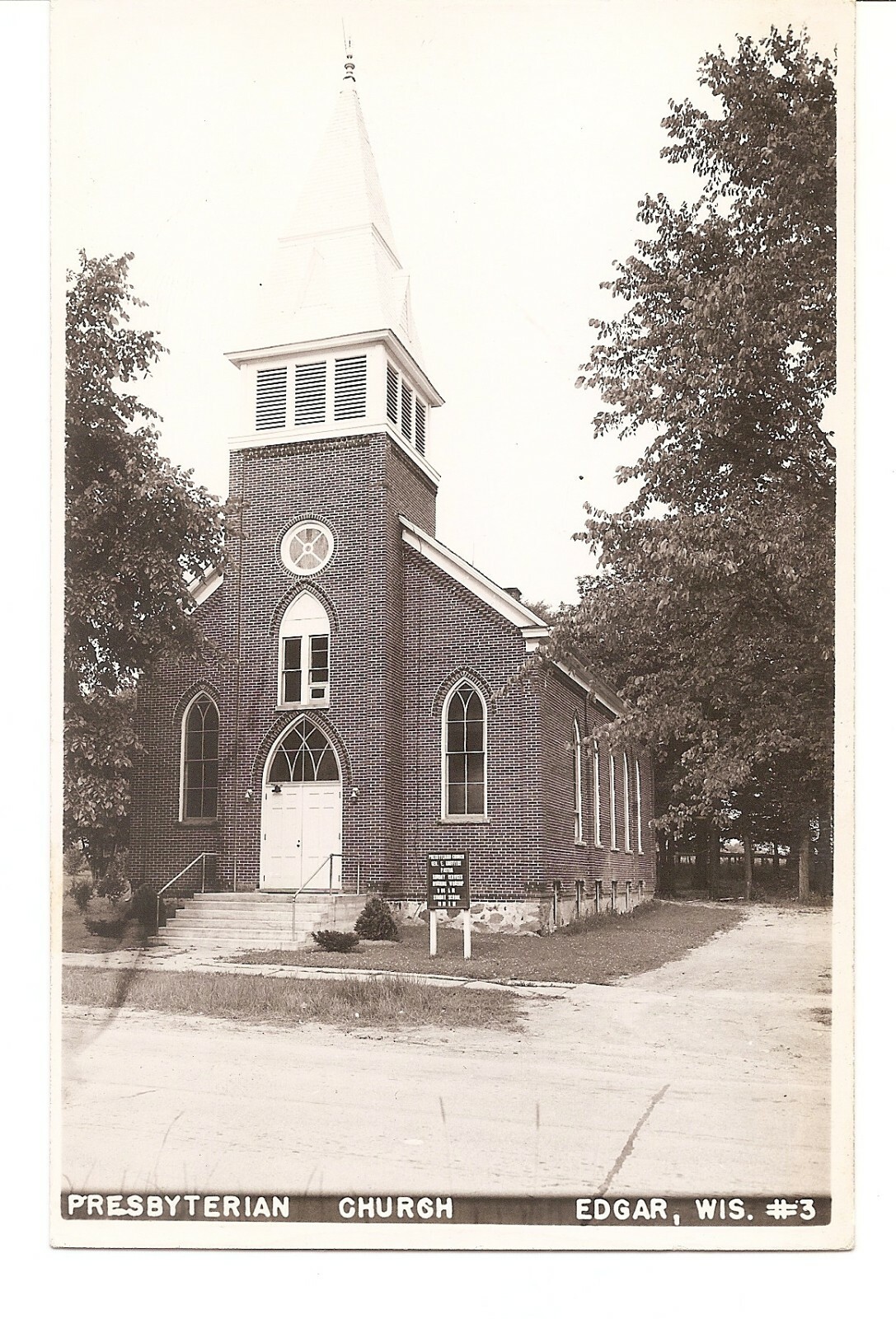 EDGAR WISCONSIN, PRESBYTERIAN CHURCH, REAL PHOTO POSTCARD,1930'S ...