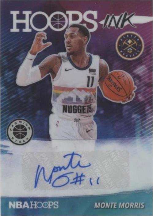 2019-20 Panini NBA Hoops Premium Stock - Hoops Ink Monte Morris #HI-MON ...