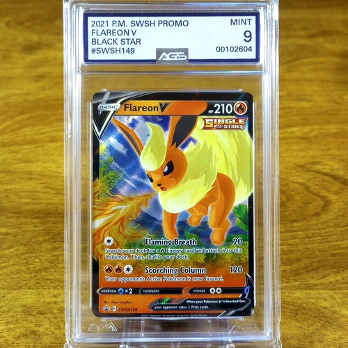 Pokemon SWSH Black Star Promo Flareon V SWSH149 AGS Mint 9 Full Art ...