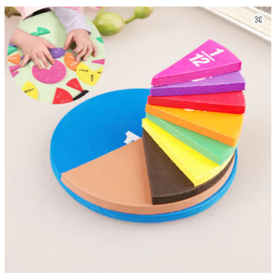 9-Pc EVA Fraction Math Manipulatives STEM Learning Addition Subtraction ...