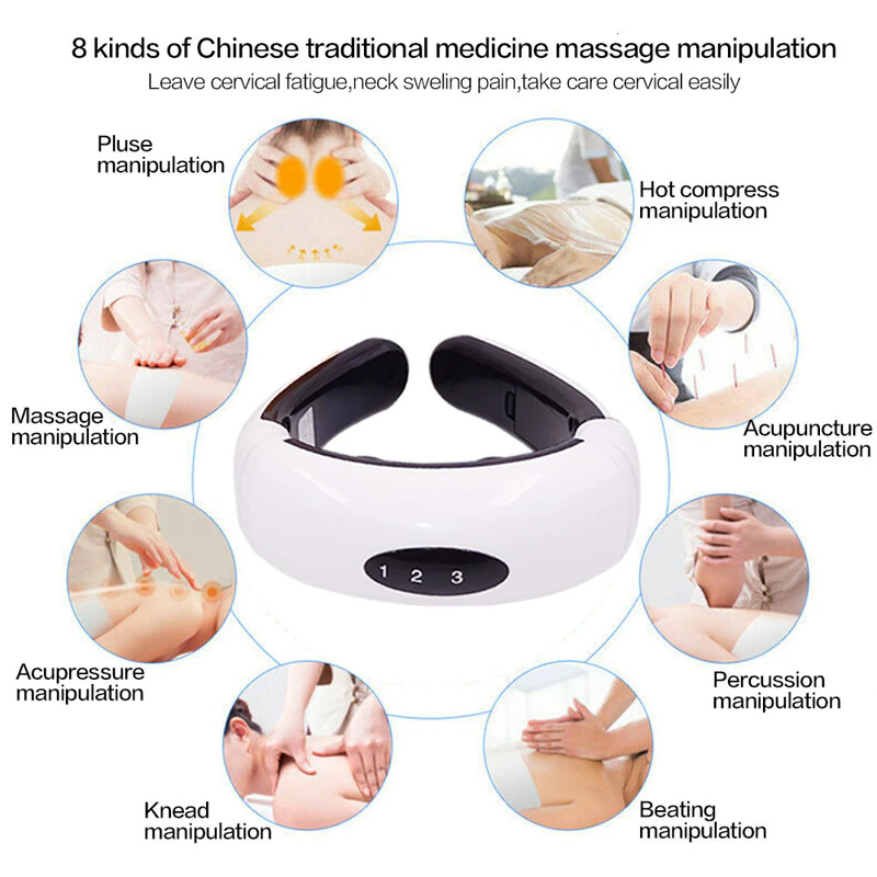 Electric Cervical Pulse Neck Massager Muscle Relax Massage Magnetic ...