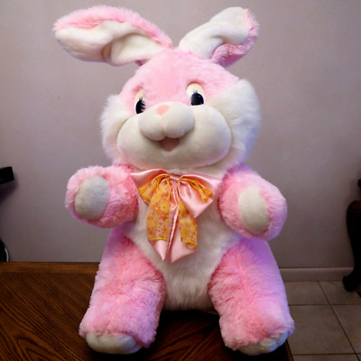 Vintage MAIN JOY LIMITED Large Pink BUNNY RABBIT Plush Stuffed Animal ...