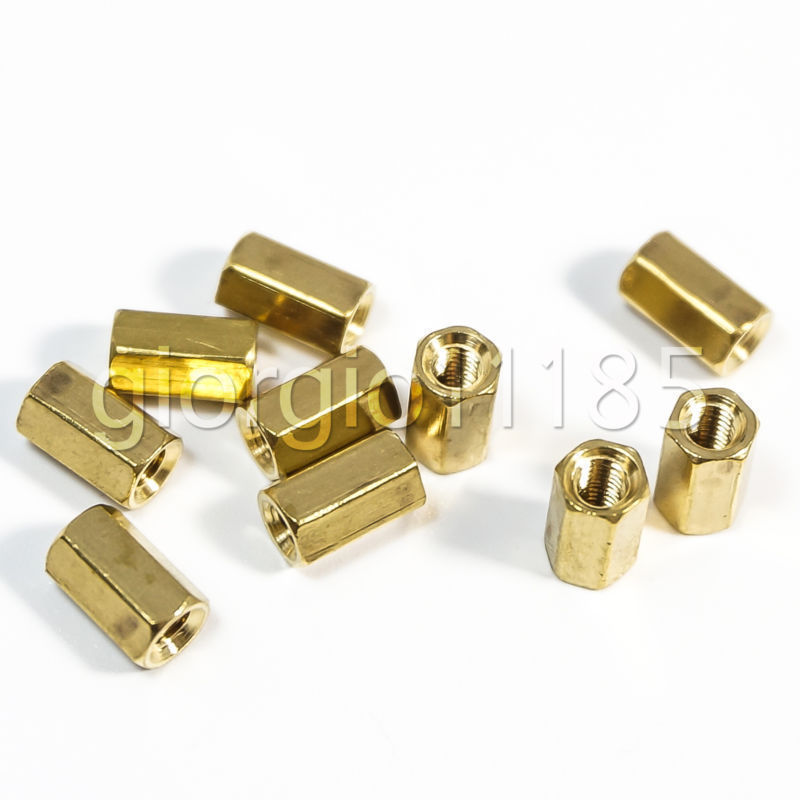 40pcs M3 3mm Male Female Brass Standoff Spacer PCB Board Hex Screws Nut ...