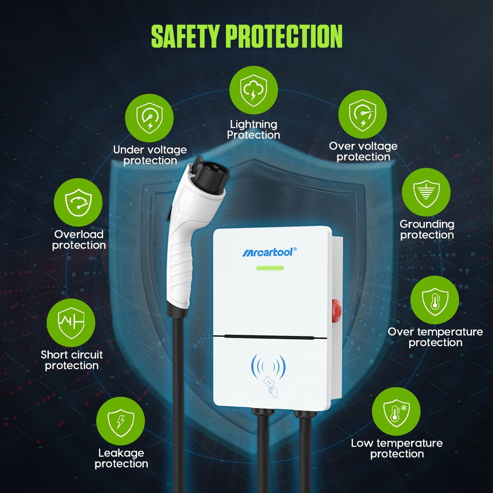 32A 7KW EV Charger Type 1 Smart Electric Vehicle Fast Charger Charging ...