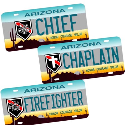Arizona Thin Red Line Firefighter 9 Ranks & Titles Novelty License ...