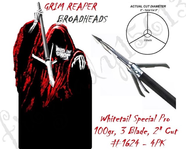 Grim Reaper 100 Grain 3 Blades Arrowhead for sale online | eBay