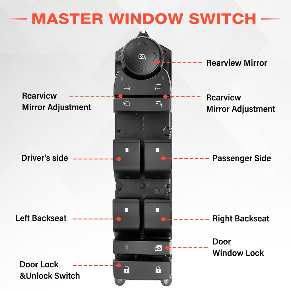 20835553 Power Window & Mirror Switch Driver Side for 2007-2014 Chevy ...