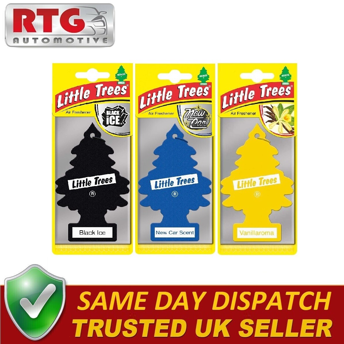 3x Magic Little Tree Air Freshener Black Ice, Vanillaroma, New Car ...