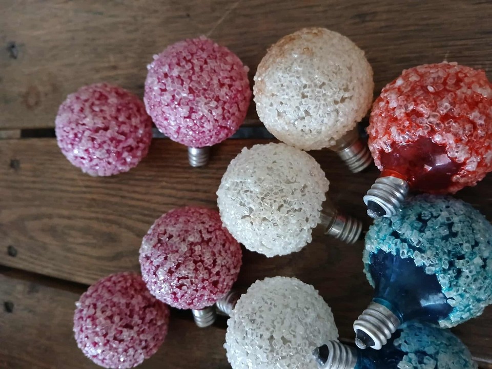 Vintage GE Christmas Lighted Ice Snowball Sugar Light Bulbs NOT WORKING 16 Bulbs | eBay
