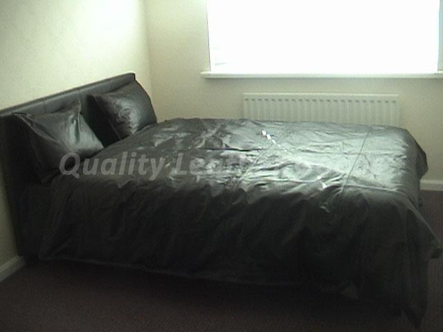 GENUINE PREMIUM COW LEATHER LEDER DUVET COVER TWO SIDE LEATHER BED ...