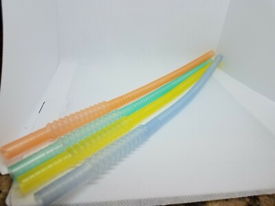 Tupperware Whistle Straws Pastel Blue Orange Yellow Green Bendable New ...