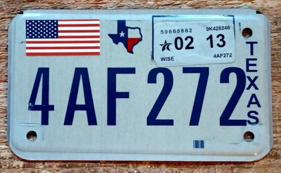 TEXAS Motorcycle License Plate WISE County - Freedom Isn't FREE - Gr8 ...