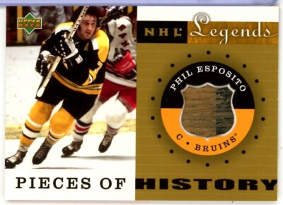 2001-02 Upper Deck Legends Pieces of History Sticks #PHPE Phil Esposito ...