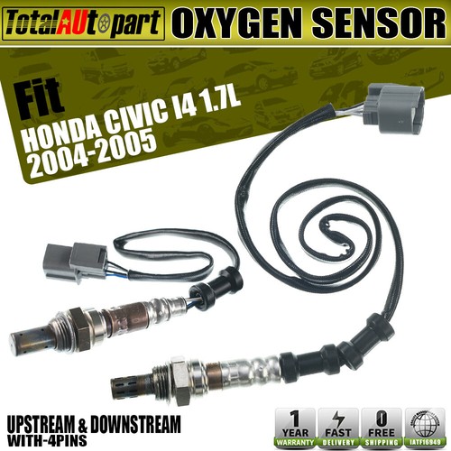 2Pcs O2 Oxygen Sensor for Honda Civic 2004-2005 Upstream & Downstream ...
